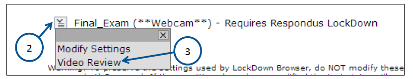 Respondus Lockdown Browser: Monitor